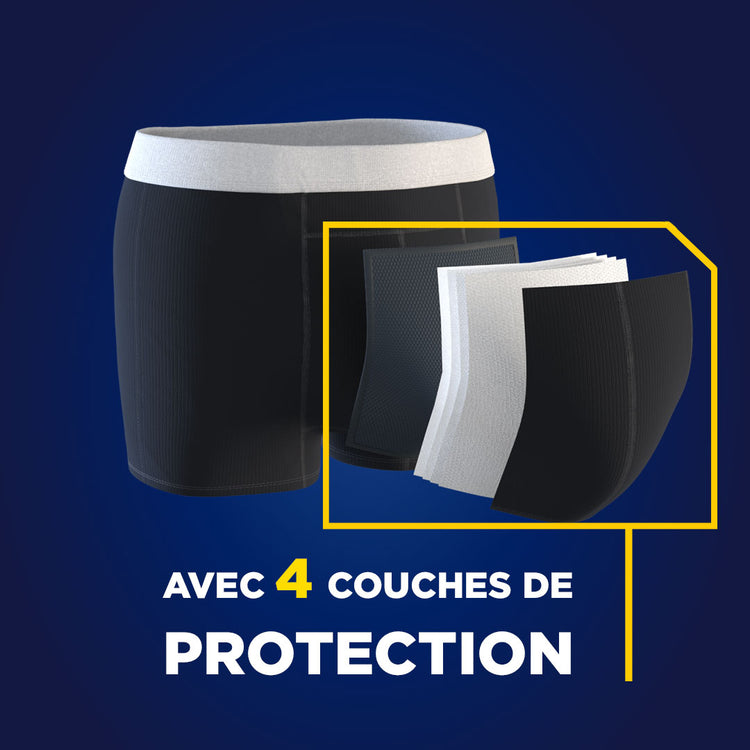 Boxer absorbant lavable homme anti-fuites TENA Men